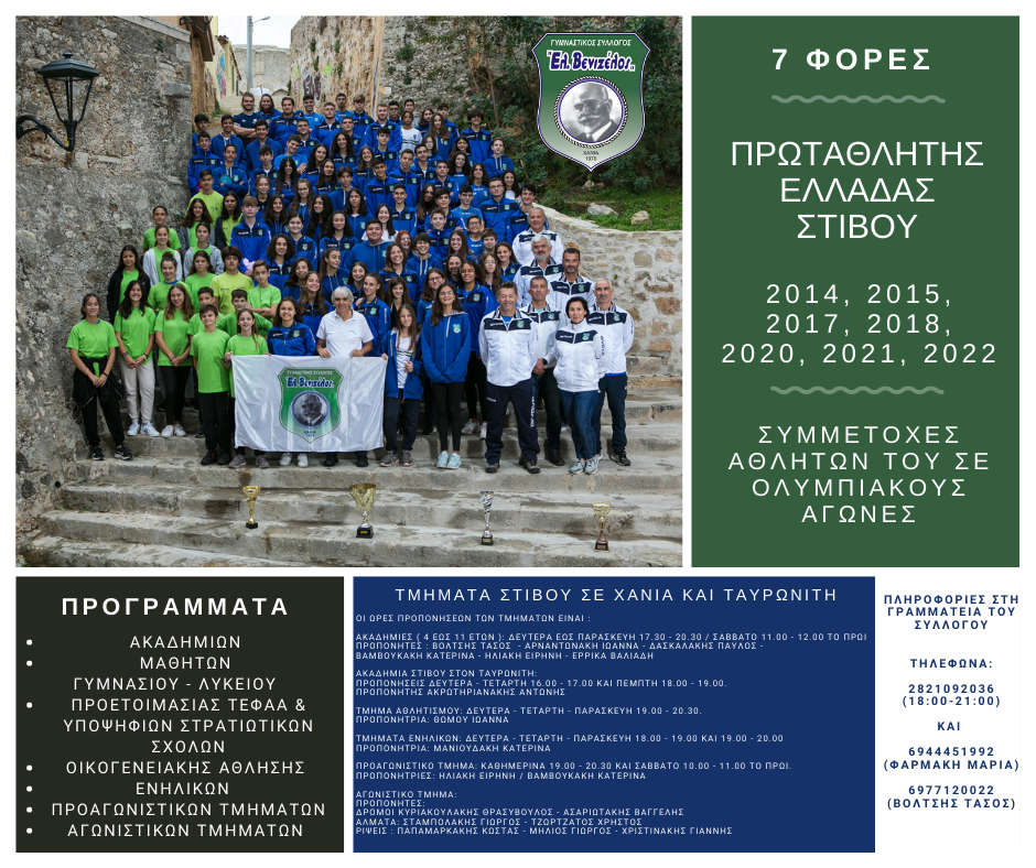 Στίβος – Αθλητική Χρονιά 2022-2023 – Γ.Σ. Ελ.Βενιζελος
